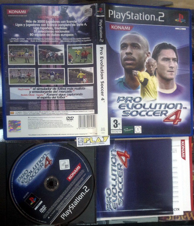 ᐅ GAMIMBO - PRO EVOLUTION SOCCER PES 4 IV PAL ESPAÑA COMPLETO BUEN ...